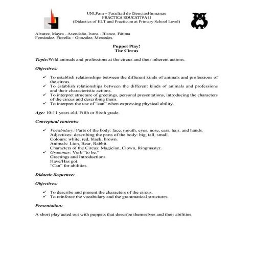 Lesson plan (circus) | DOCX