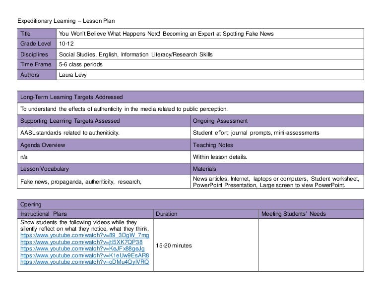 Fake News Lesson Plan Powerpoint at Tommie Brubaker blog
