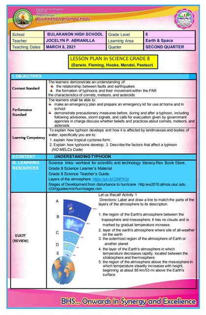 LESSON PLAN SCIENCE 7 ECOSYSTEM BIOTOC AND ABIOTIC FACTORS | PDF