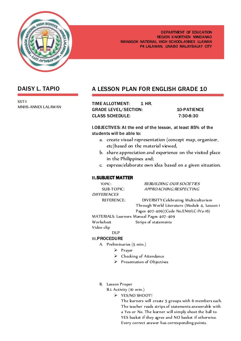 Lesson Plan Grade 2 English lesson-plan-grade-2-english