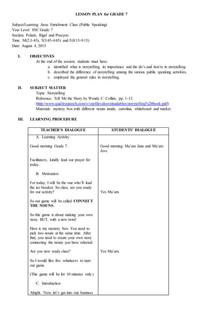 Grade 10 Lesson Plan: Simple Tenses of the Verb | PDF
