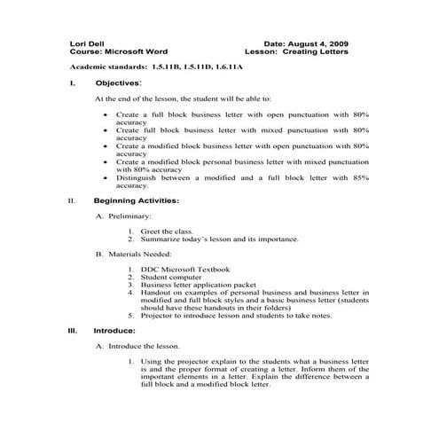 Lesson Plan For Interview | DOC