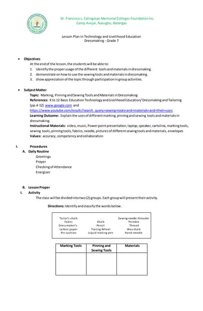 Detailed Lesson Plan inT.L.E. BEAUTY CARE: Nail Care Services - Nail ...