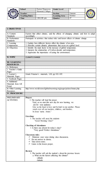 LESSON PLAN SCIENCE 7 ECOSYSTEM BIOTOC AND ABIOTIC FACTORS | PDF