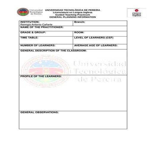 Lesson plan (guided teaching practicum) | PDF