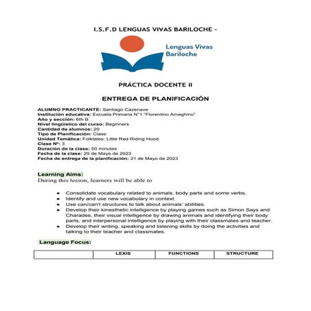 Lesson Plan III - Práctica Docente II - Cazenave, Santiago.docx ...