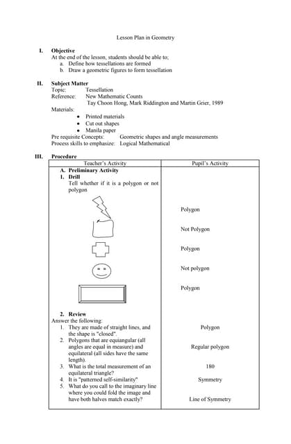 a detailed lesson plan in mathematics VI(volume of rectangular prism | PDF