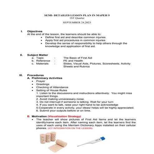 lesson Plan in Mapeh 9(Health).doc\WRWRERETWETWWx | PDF