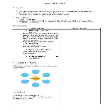 Lesson plan in Religion | DOCX
