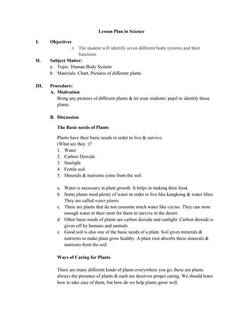 Lesson Plan in Science by Emilyn Ragasa | DOCX