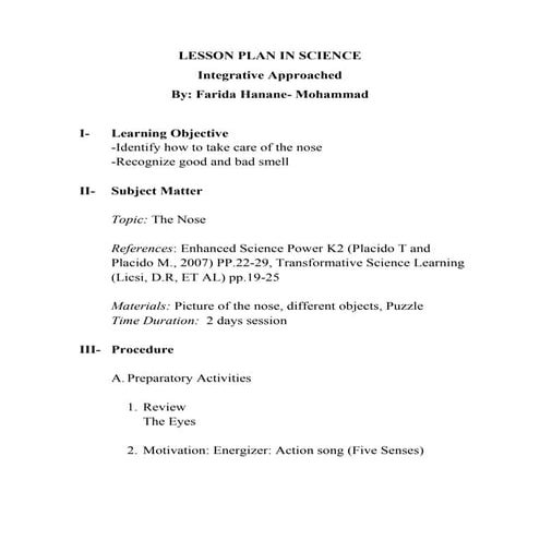 Lesson plan in science234 | PDF | Perfume and Fragrance | Beauty