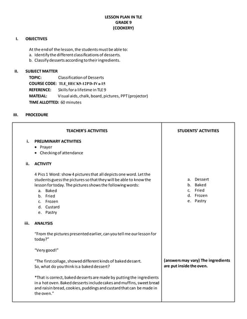 dll-tle-9-cookery.docx | Educational Assessment | Education