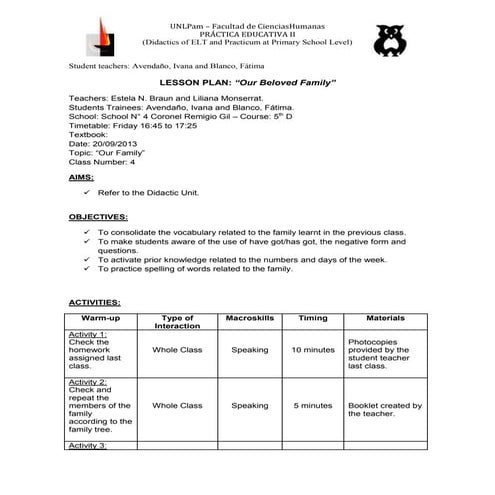 Lesson Plan Nº4 | DOCX