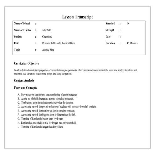 Lesson Transcript | PPT