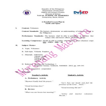 Biology Lesson Plan High School Philippines Lesson Plans