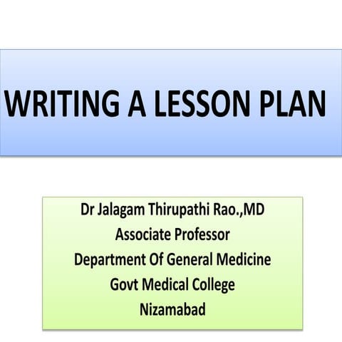 lessonplan JTR.pptx For medical education | PPTX