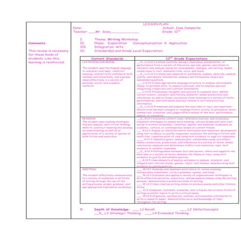 Lesson plan march 12 | DOCX