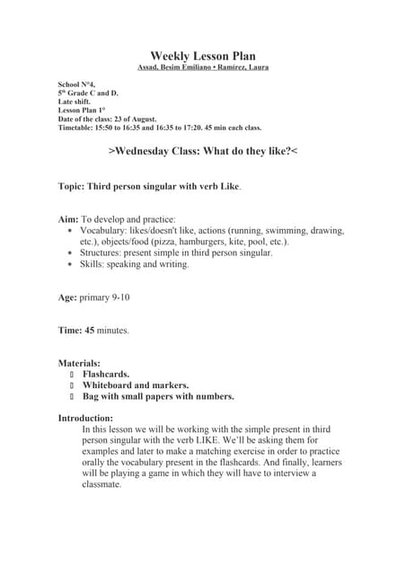 Telling time lesson plan | PPT