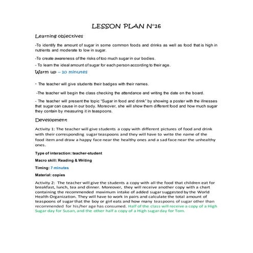 Lesson plan n 16 | DOCX