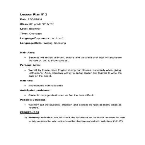 Goldilocks and the three bears - Lesson plan | DOC