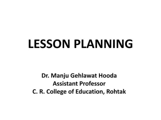 Lesson planning | PPTX