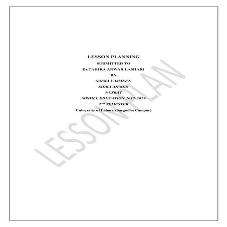 Lesson planning motivation | DOCX