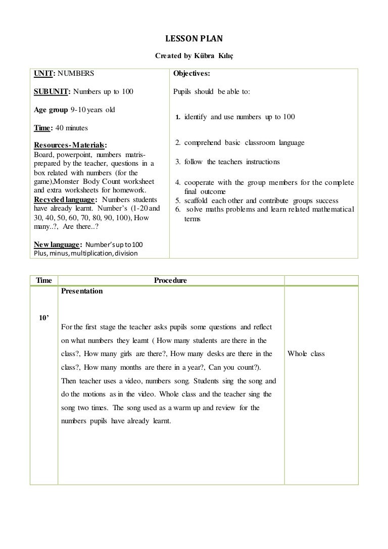 Lesson Plan Numbers 2 Kubra lesson-plan-numbers-2-kubra