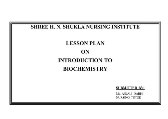 Introduction to biochemistry | PPT