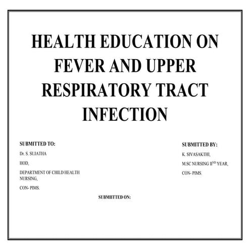 LESSON PLAN ON fever.pdf child health nursing | PDF
