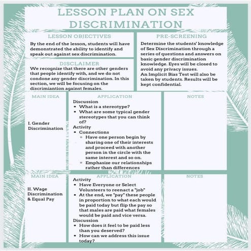 Lesson Plan on Sex Discrimination | PDF