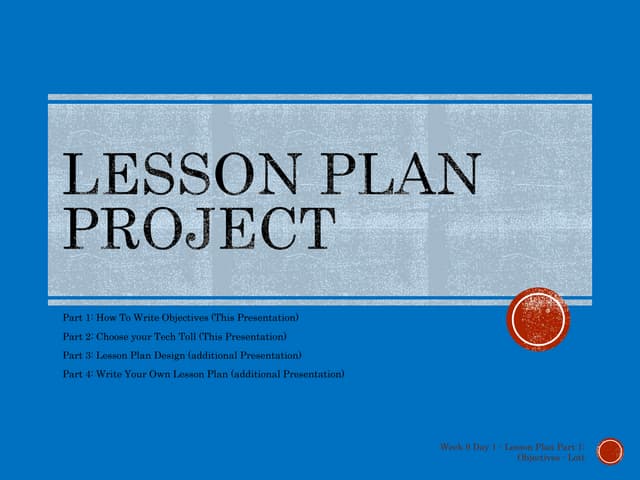 Part of the Lesson Plan | PPT