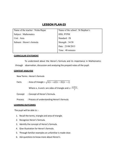 Lesson plan pdf | PDF