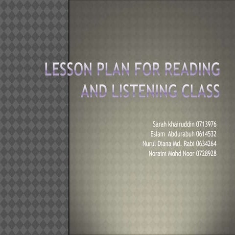 Lesson plan presentation | PPTX