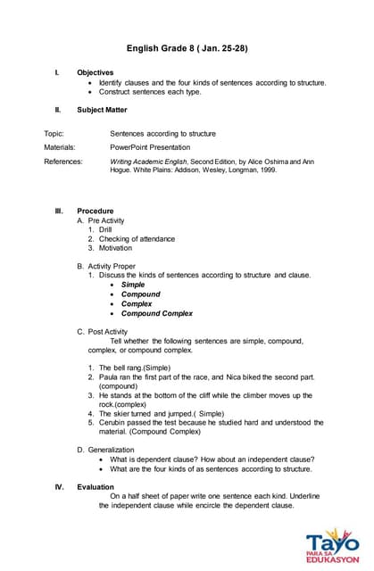 Lesson plan sequence of events | PDF