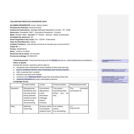 Lesson plans primary practicum period | PDF