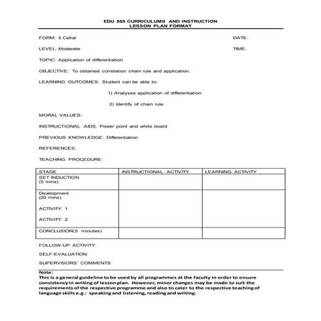 Lesson plan statistic | PDF