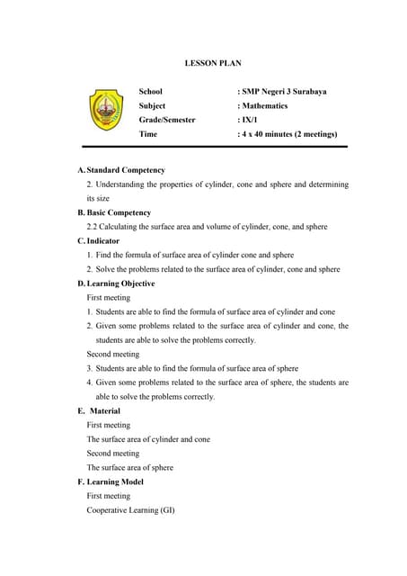 Final lesson plan in Math (4A's Approach) | PDF