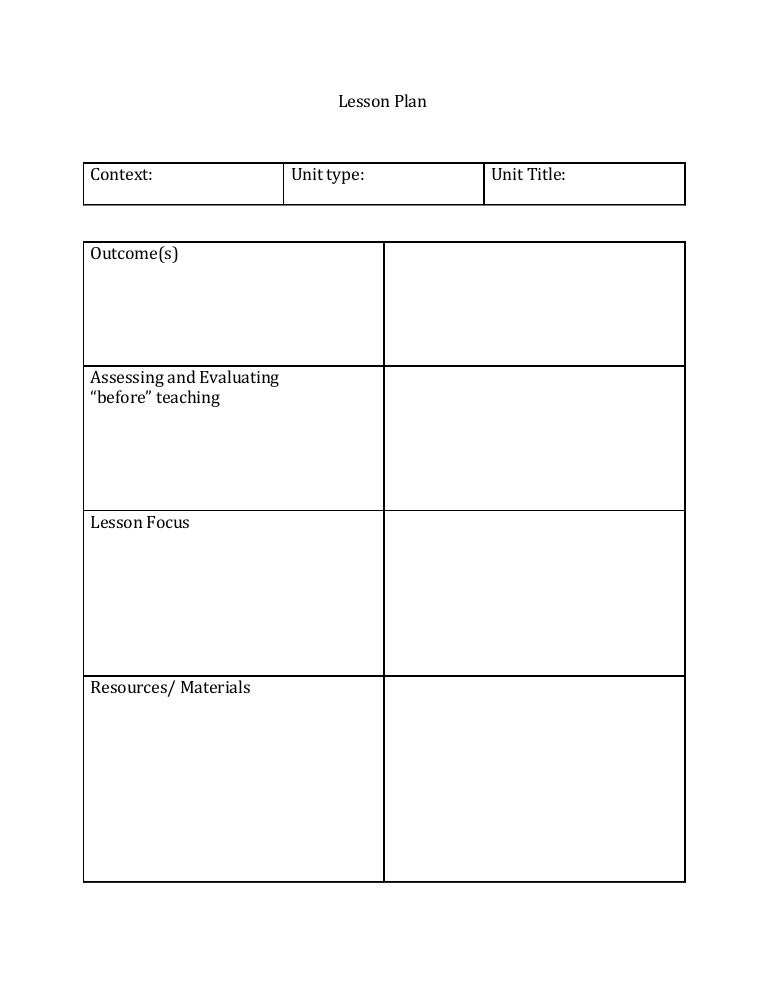 Lesson plan template