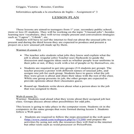 Lesson plan tp 3 | DOC