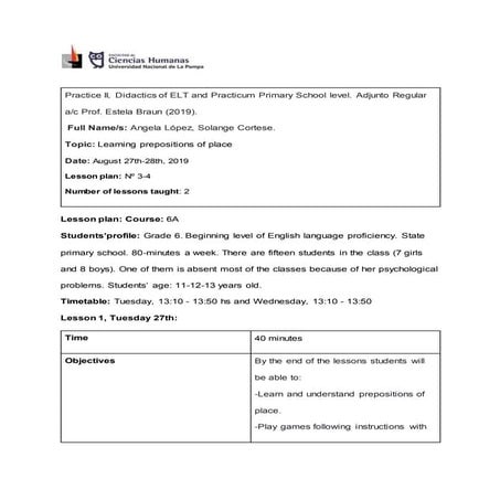 Lesson plan 3 & 4 (tuesday 27 and wednesday 28) | DOCX