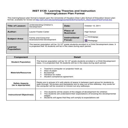 Unit Three Lesson Plan | PDF
