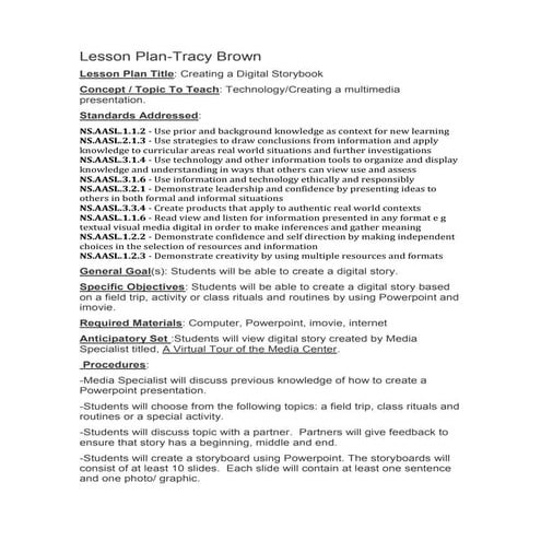Lesson plan virtual tour media ctr 1 | PDF