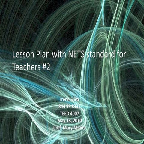 Lesson plan with nets standard for teachers | PPTX