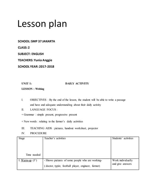 Lesson plan writing | PDF
