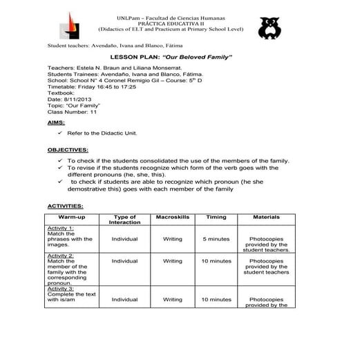 Lesson plan x | DOCX | Education