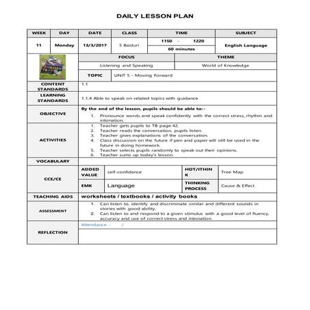 Lesson plan yr 5 week 11 @ 2017 | PDF