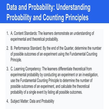 Lecture: Experimental and Theoretical Probability | PPTX