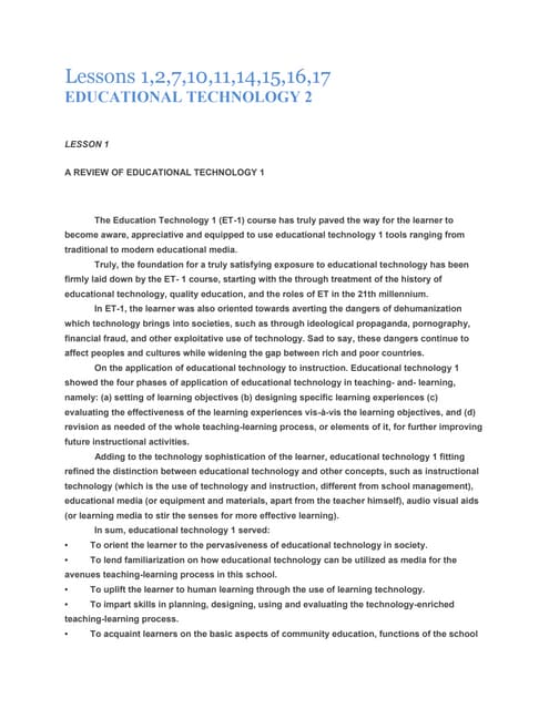 Technology for Teaching and Learning 1 Lesson 1.pdf