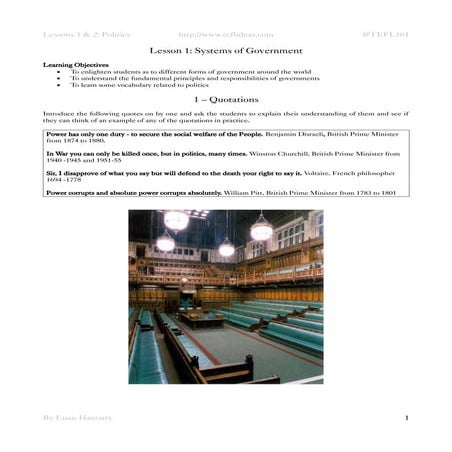 Lessons 1&2: Politics | PDF