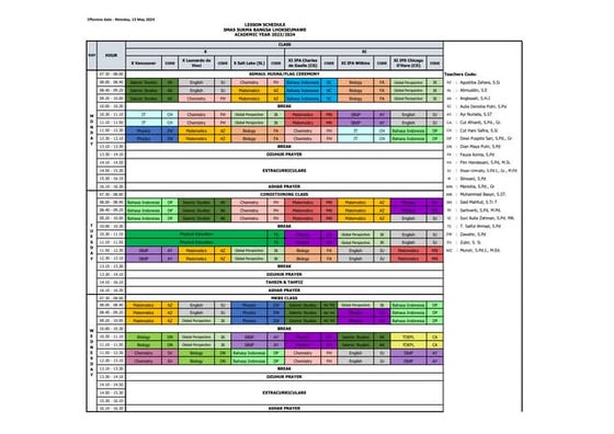 JHS Consolidated Class Program Sep. 2023 | PDF | Education industry | Industries